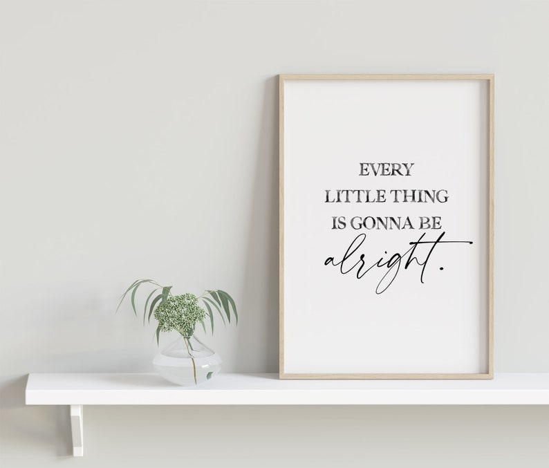 Every Little Thing is Gonna Be Alright Song Lyrics Wall Art | Etsy