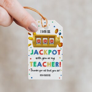Lottery Gift Tag, I Won the Jackpot With You as My Teacher, Editable ...