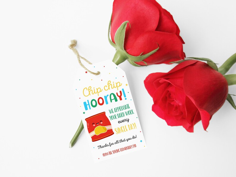 Chips Thank You Tag Editable Chip Chip Hooray Gift Tag for - Etsy