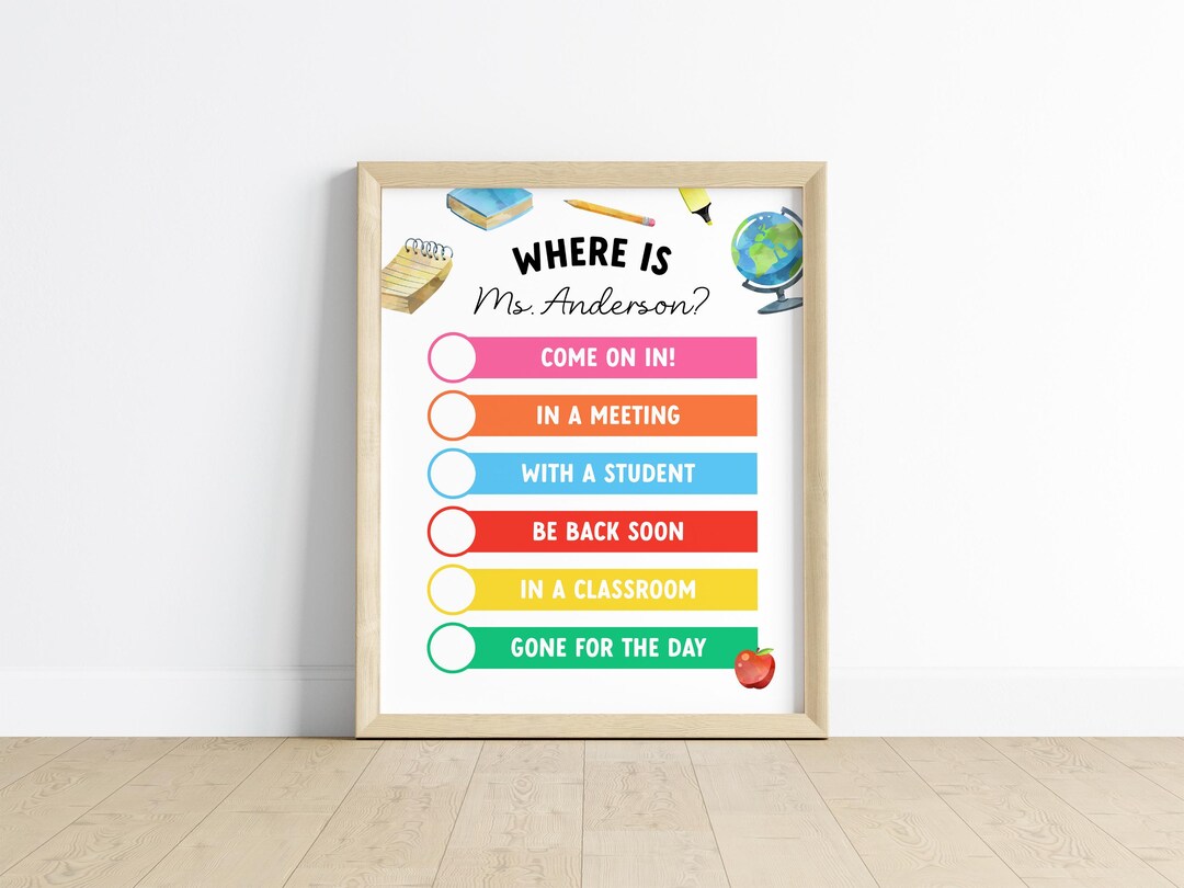 Where is the Teacher Editable Door Sign, Classroom Decor Printable ...