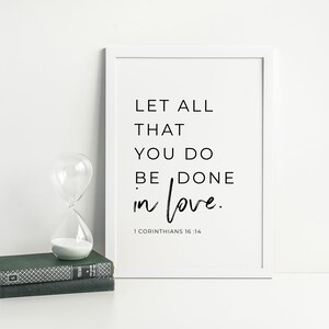 Let All That You Do Be Done in Love Sign Bible Verse Wall Art | Etsy