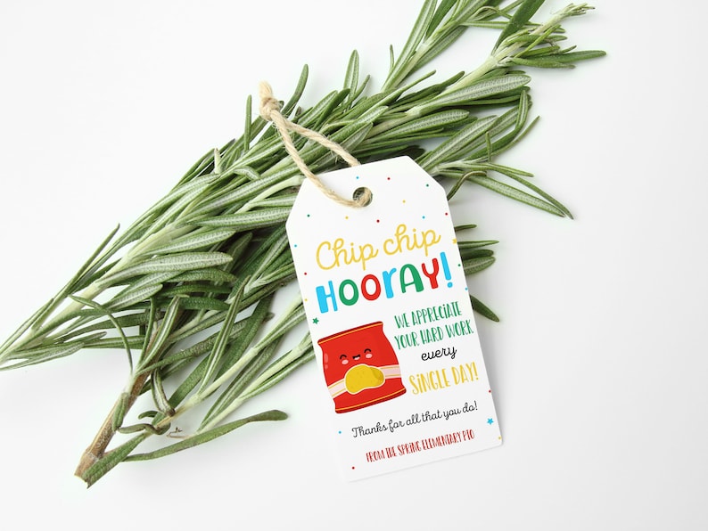 Chips Thank You Tag Editable Chip Chip Hooray Gift Tag for - Etsy
