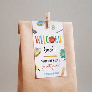 Welcome Back to School Gift Tag Editable, First Day of School Teacher ...