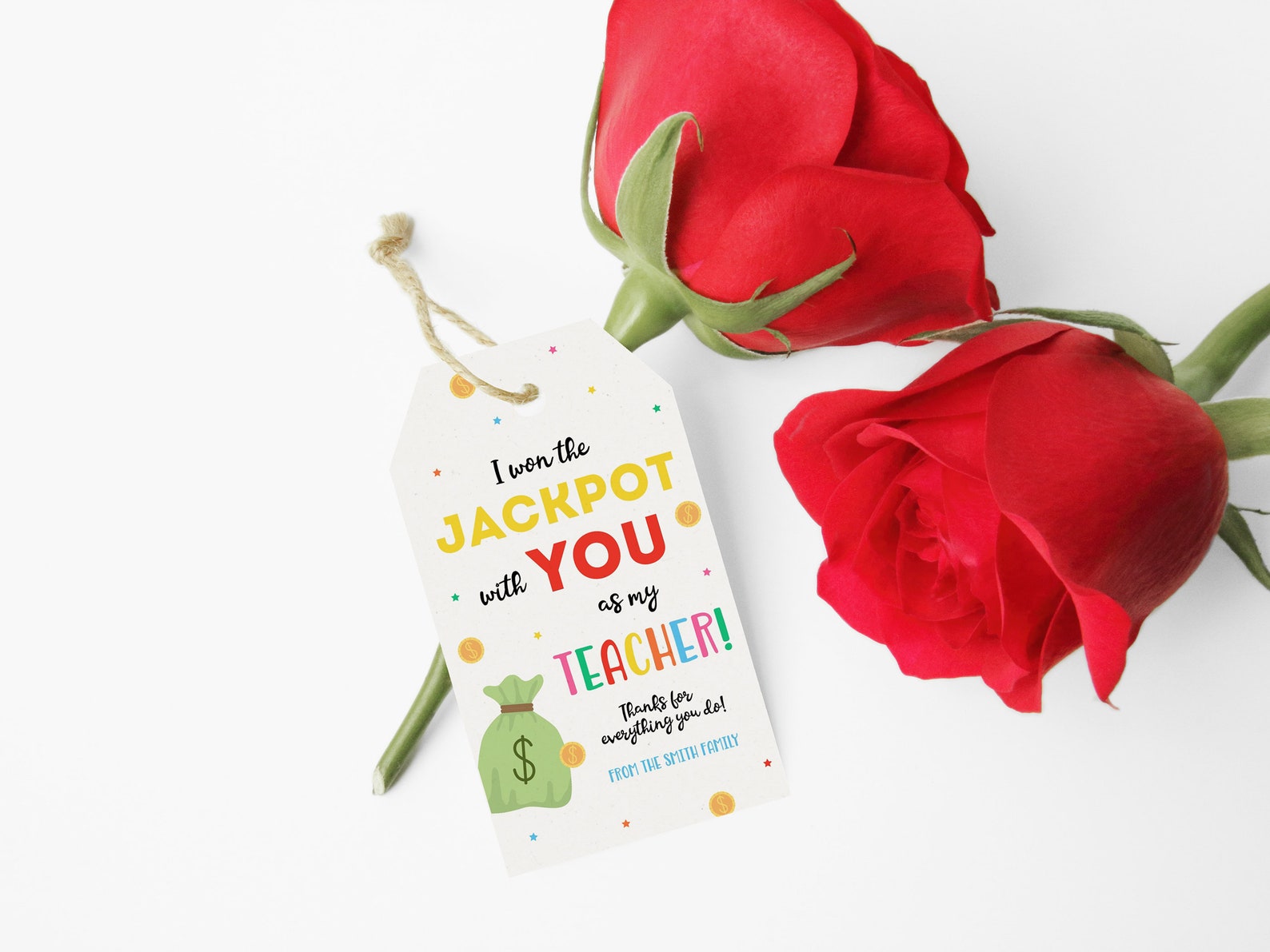 Lottery Gift Tag I Won the Jackpot With You as My Teacher - Etsy