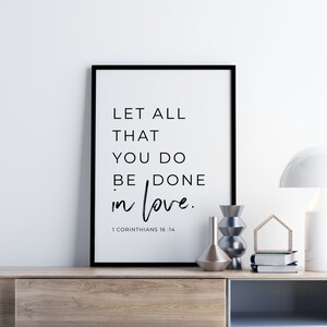 Let All That You Do Be Done in Love Sign Bible Verse Wall Art | Etsy