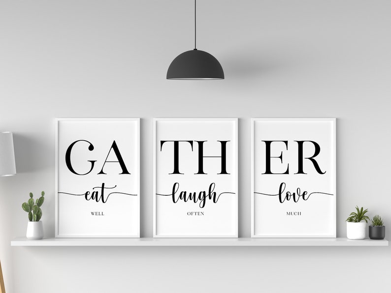 Gather Sign Eat Well Laugh Often Love Much Kitchen Wall Art - Etsy