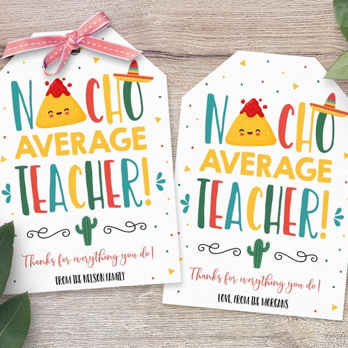 Nacho Average Employee Appreciation Gift Tags Editable - Etsy