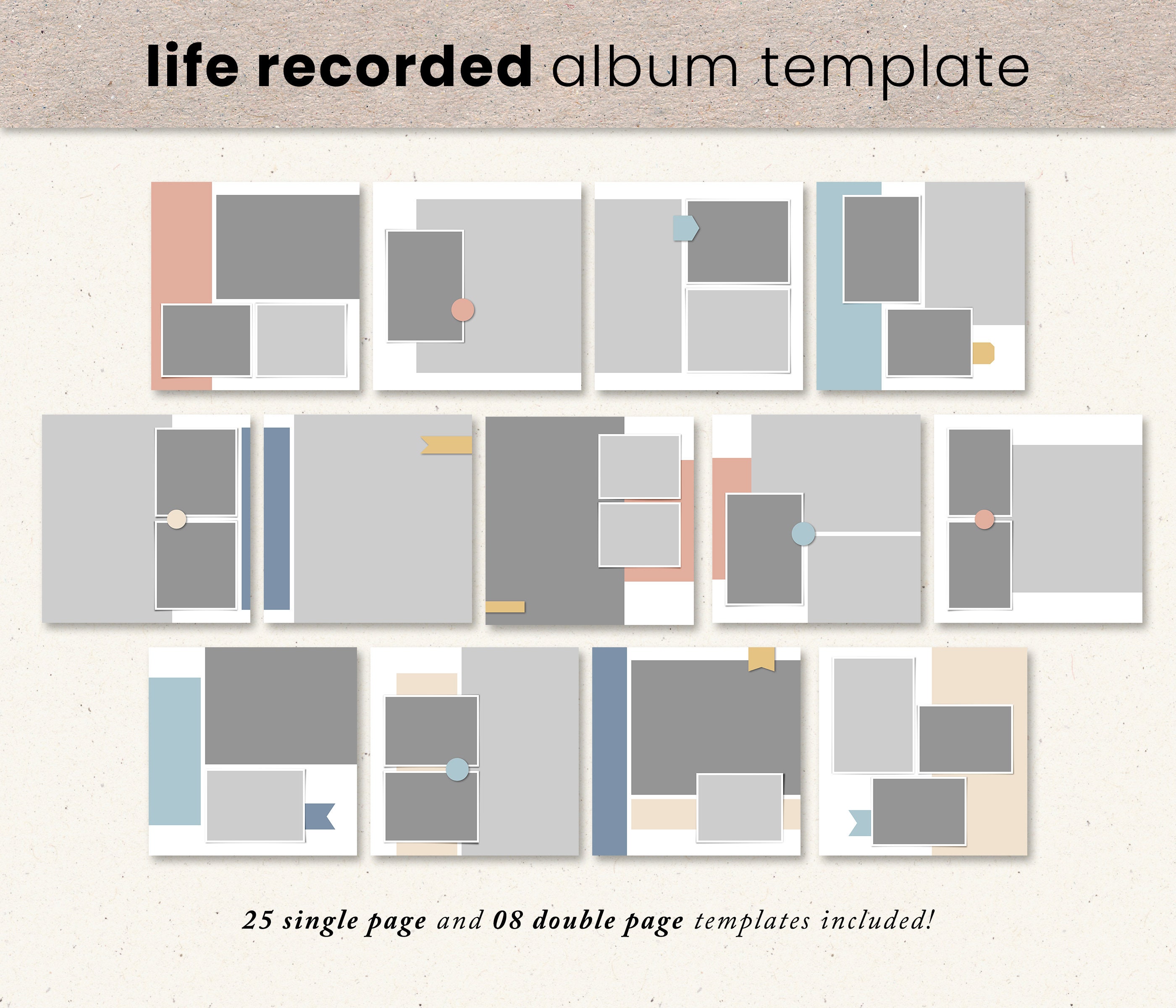 Scrapbook Layout 12x12 Template Bundle Photobook Template - Etsy