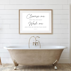 Cleanse Me and I Will Be Clean Printable Poster, Psalm 51:7 Christian ...