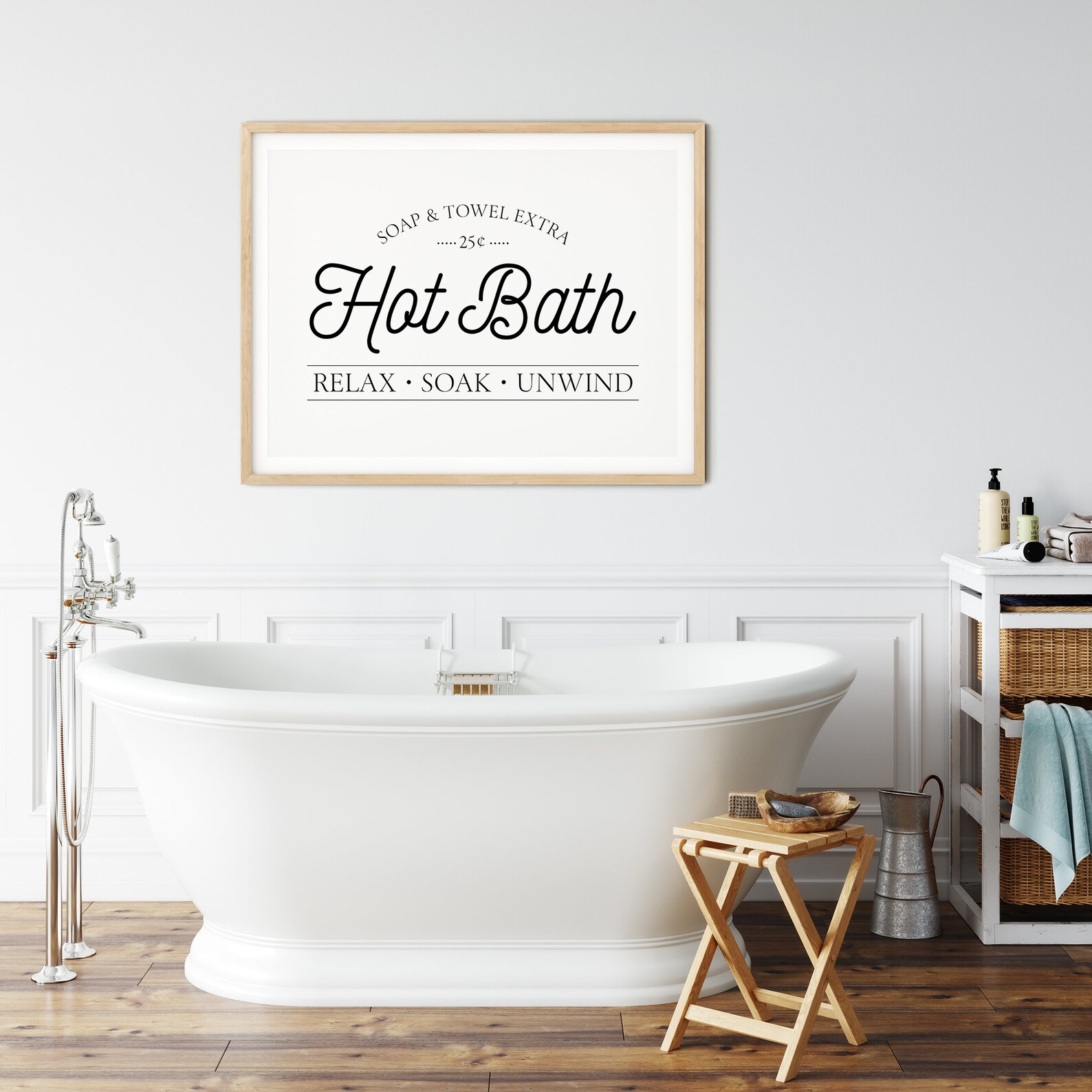 Hot Bath Sign Relax Soak Unwind Modern Bathroom Decor | Etsy