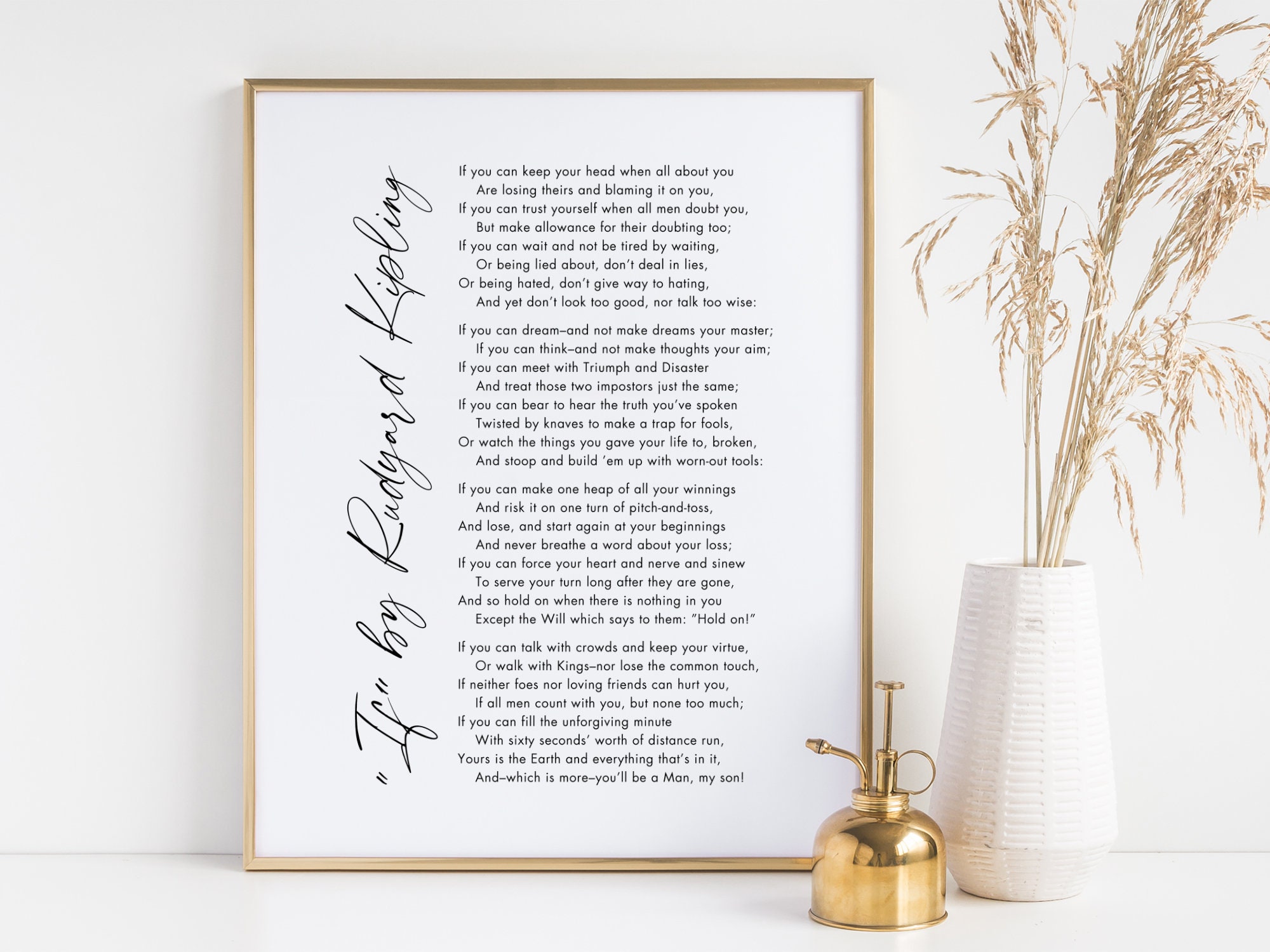 If by Rudyard Kipling Print If Poem Wall Art Literature | Etsy