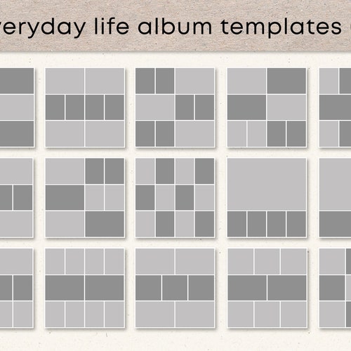 12x12 Digital Photo Collage Template Pack Scrapbook - Etsy