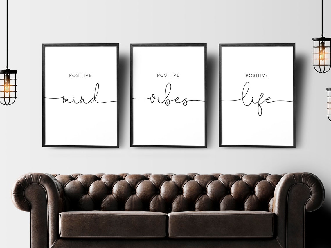 Positive Mind Positive Vibes Positive Life Printable Wall Art - Etsy
