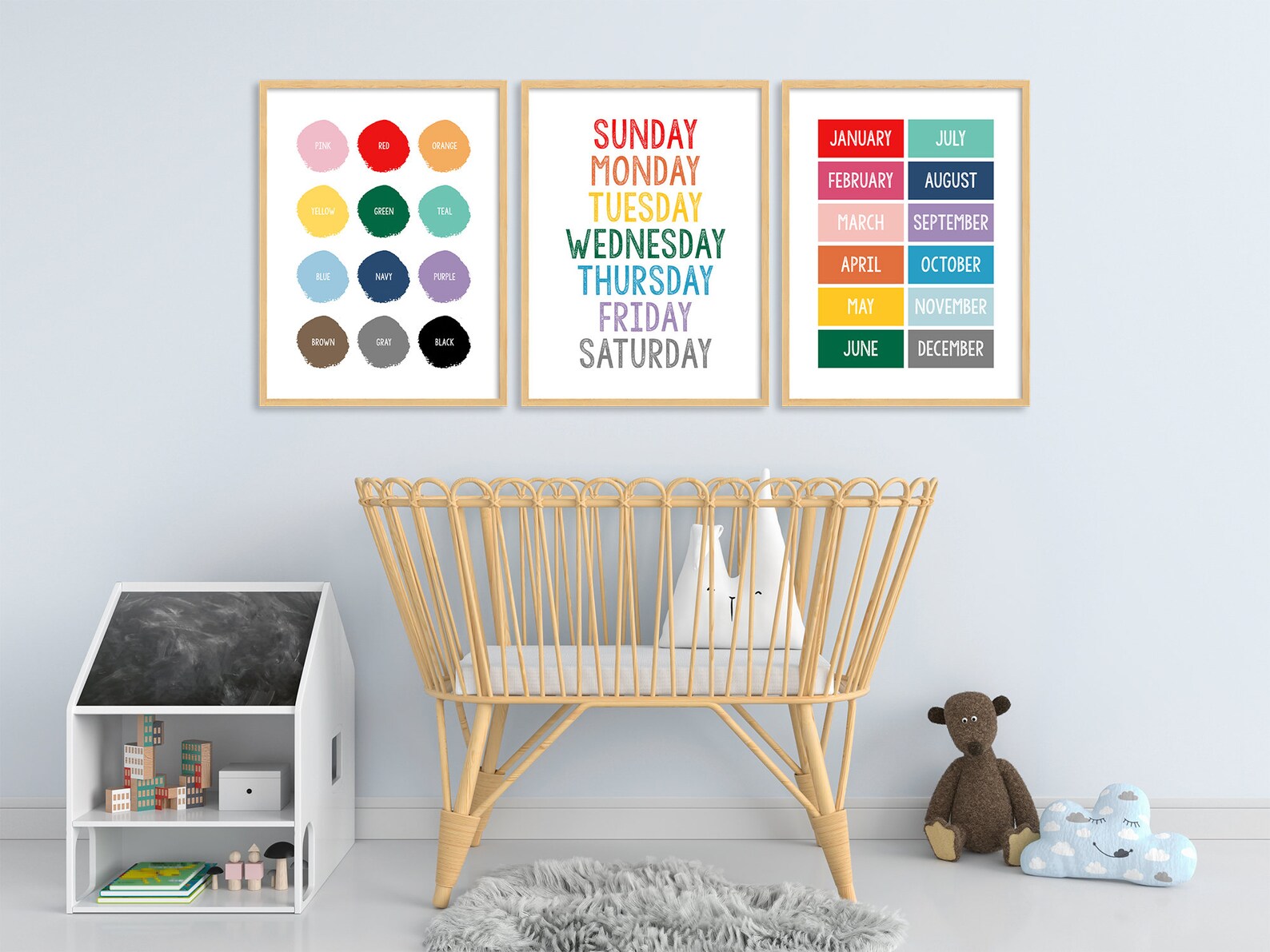 Rainbow Classroom Decor Set of 6 Educational Prints Colorful - Etsy