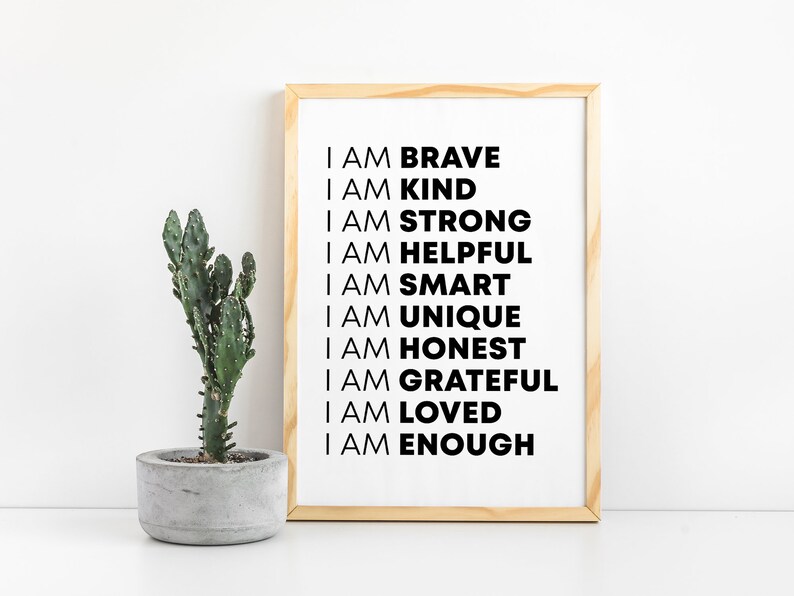 I Am Brave Affirmation Poster For Kids Nursery Wall Art I Am | Etsy