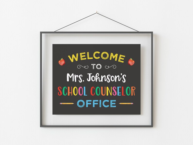 School Counselor Door Sign Editable Child Psychologist - Etsy