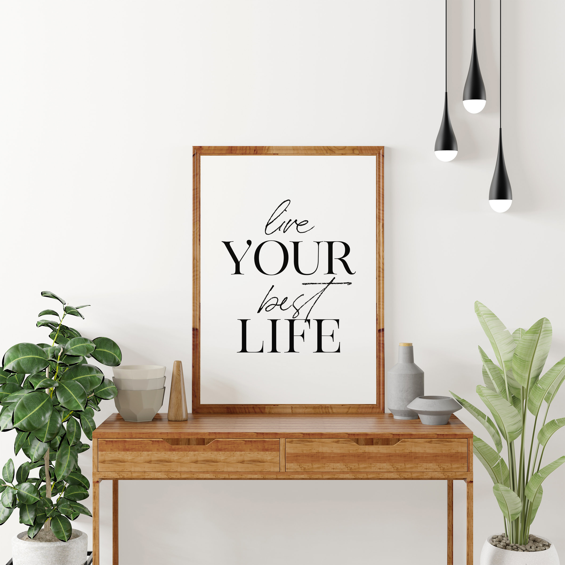 Live Your Best Life Sign, Inspirational Bedroom Wall Art Printable ...