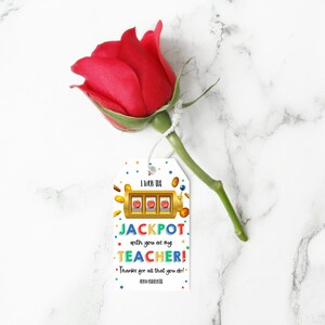 Lottery Gift Tag, I Won the Jackpot With You as My Teacher, Editable ...