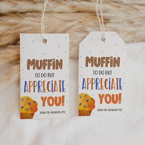 Muffin to Do but Appreciate You Editable Gift Tag, Employee ...