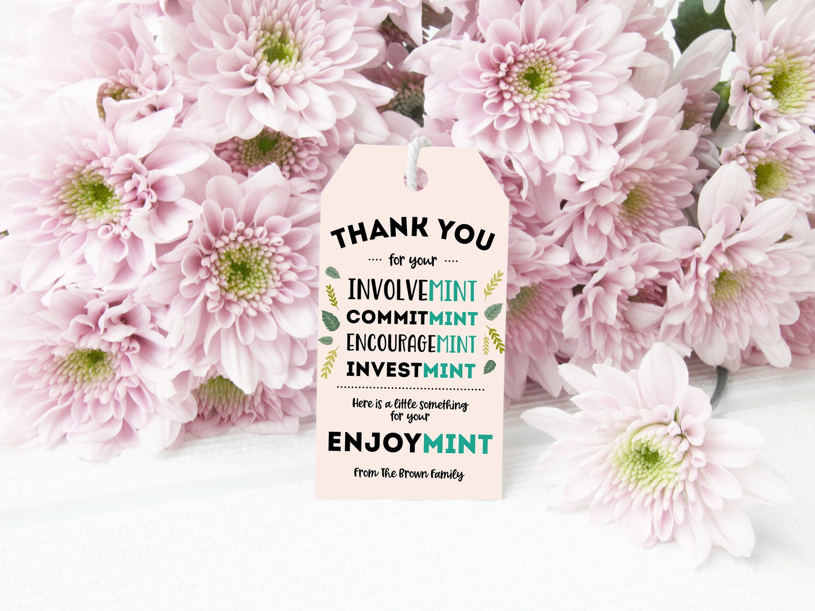 Volunteer Appreciation Gift Tags Editable Mint Favor Tag - Etsy