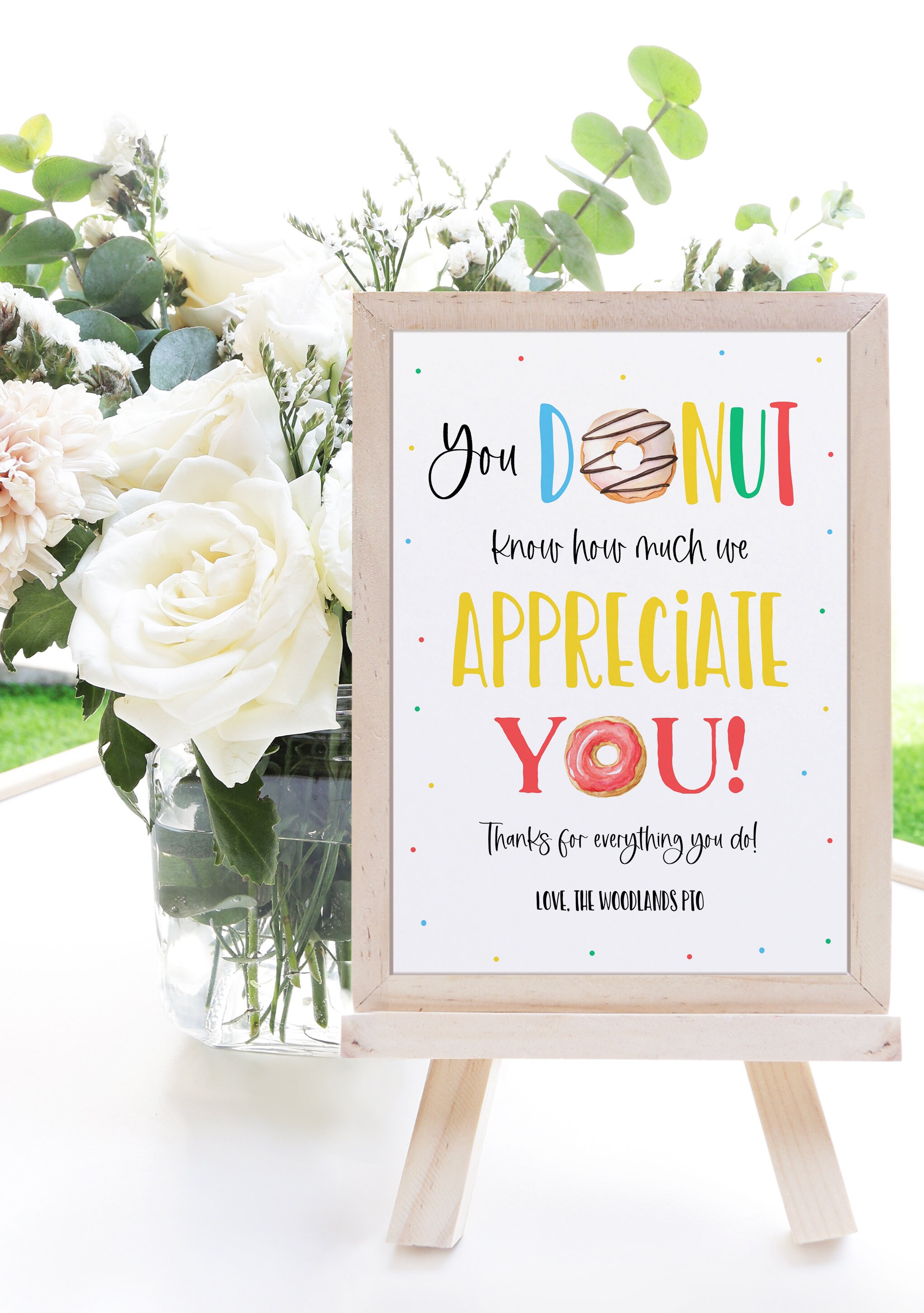 Donut Appreciation Sign Donut Know How Much We Appreciate - Etsy