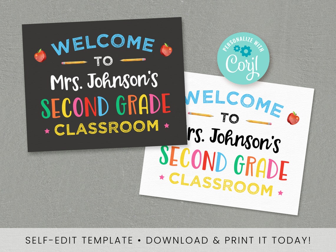 Classroom Welcome Sign Editable Teacher Class Door Sign - Etsy