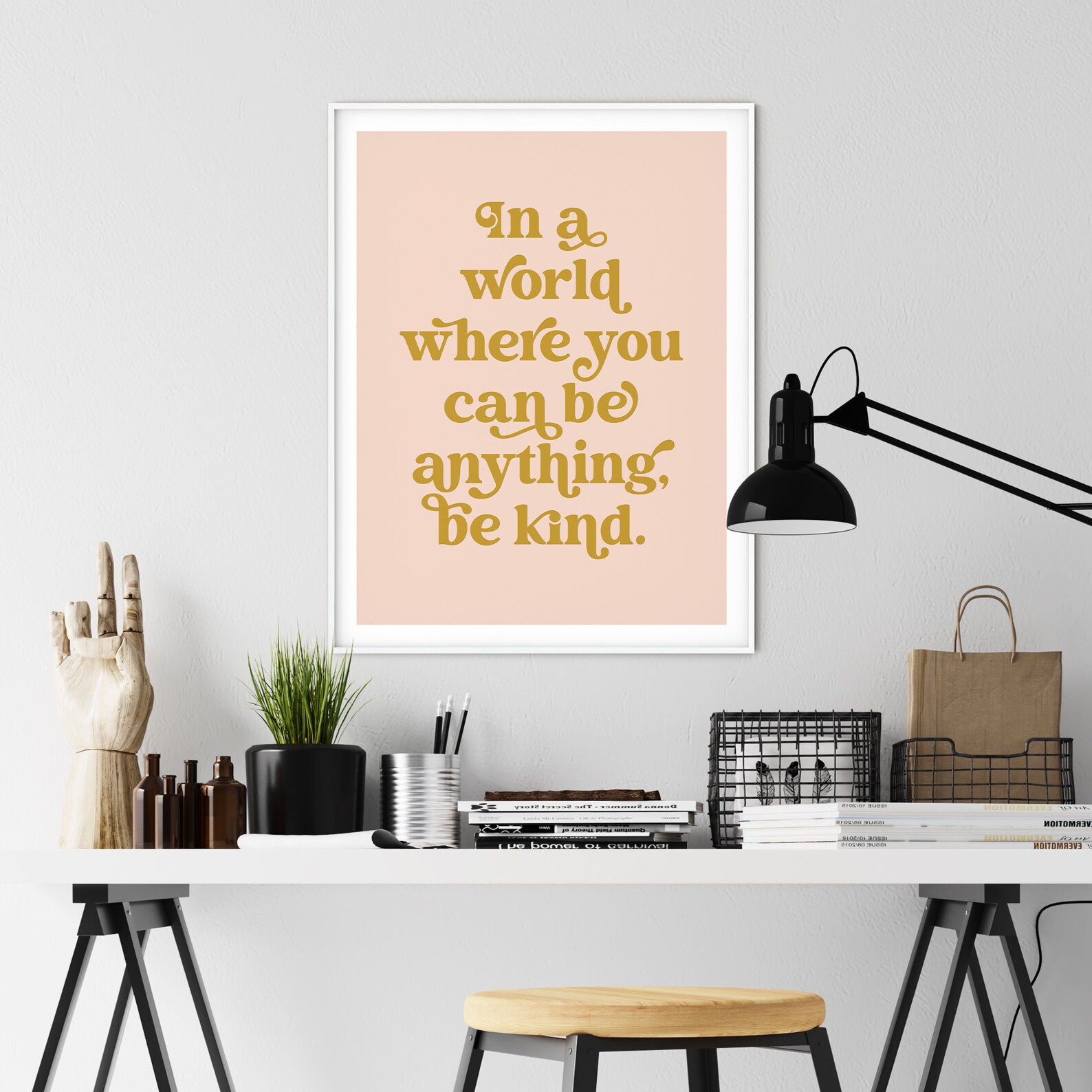 In A World Where You Can Be Anything Be Kind Boho Wall Decor | Etsy