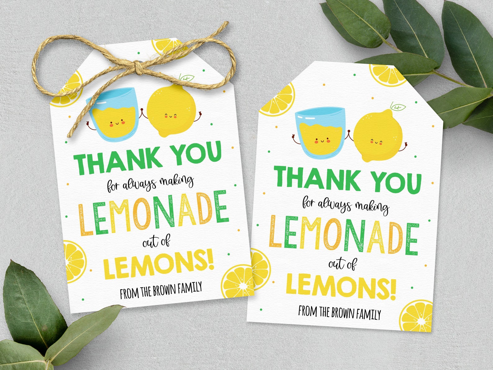 Editable Lemon Thank You Gift Tag Making Lemonade Out of | Etsy
