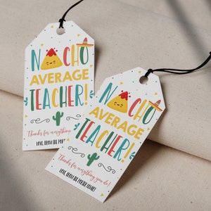 Editable Nacho Average Teacher Tags, Mexican Themed Teacher ...