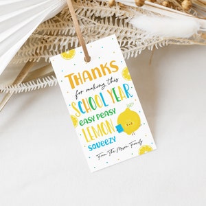 End of School Year Teacher Lemon Gift Tag, Easy Peasy Lemon Squeezy ...