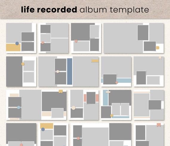 Scrapbook Layout 12x12 Template Bundle Photobook Template | Etsy