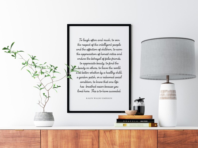 Ralph Waldo Emerson Success Quote, to Laugh Often and Much Printable ...