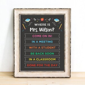 Where is the Teacher Editable Door Sign, Classroom Decor Printable ...