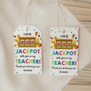 Lottery Gift Tag, I Won the Jackpot With You as My Teacher, Editable ...