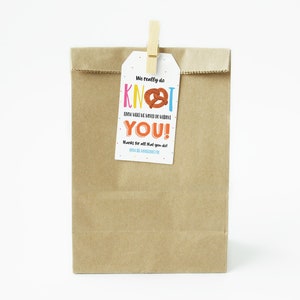 Pretzel Gift Tag, Do Knot Know What We Would Do Without You, Teacher ...