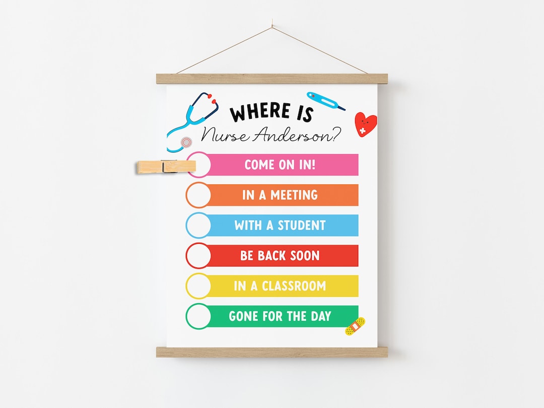 Editable Where is the Nurse Door Sign, School Clinic Decor, School ...