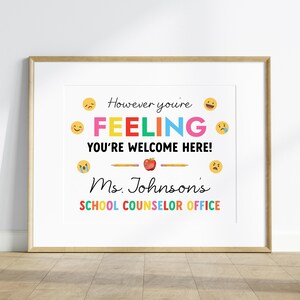 School Counselor Office Personalized Welcome Sign, Child Counselor Door ...