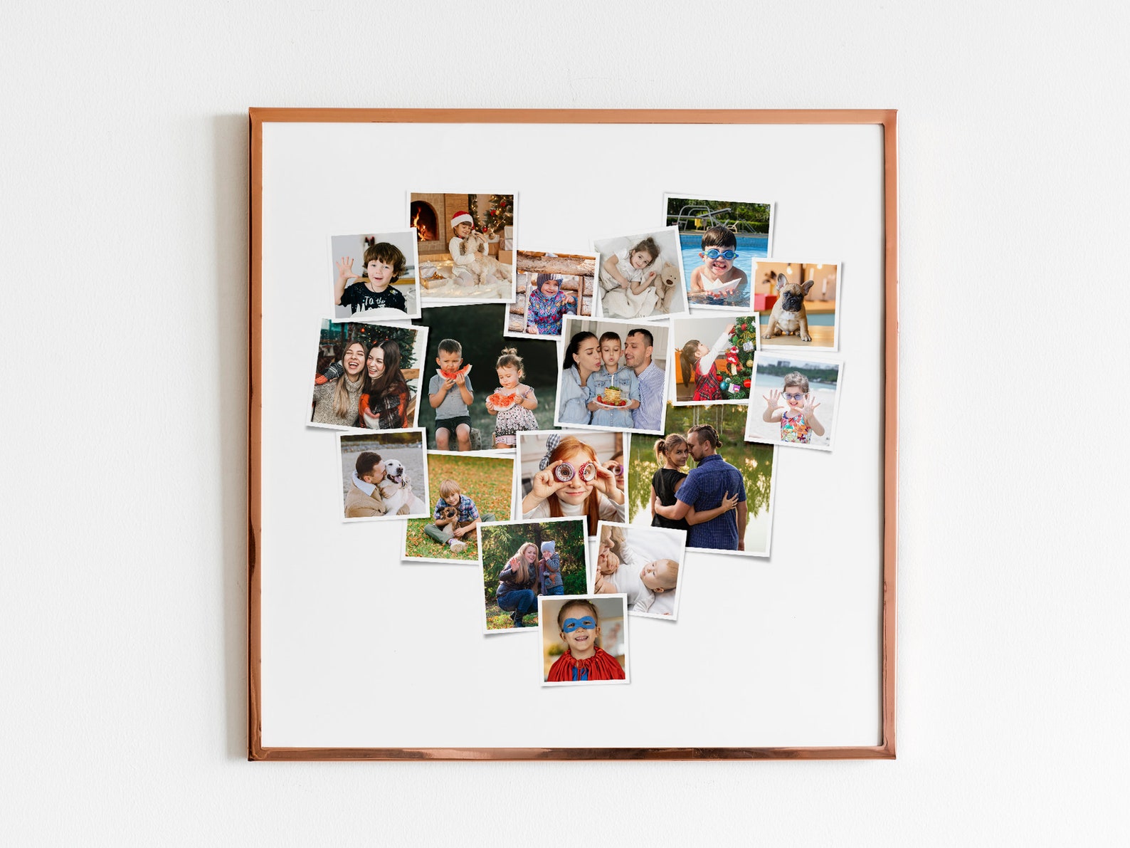 Heart Photo Collage Template, Heart Shaped Square Photo Templates ...