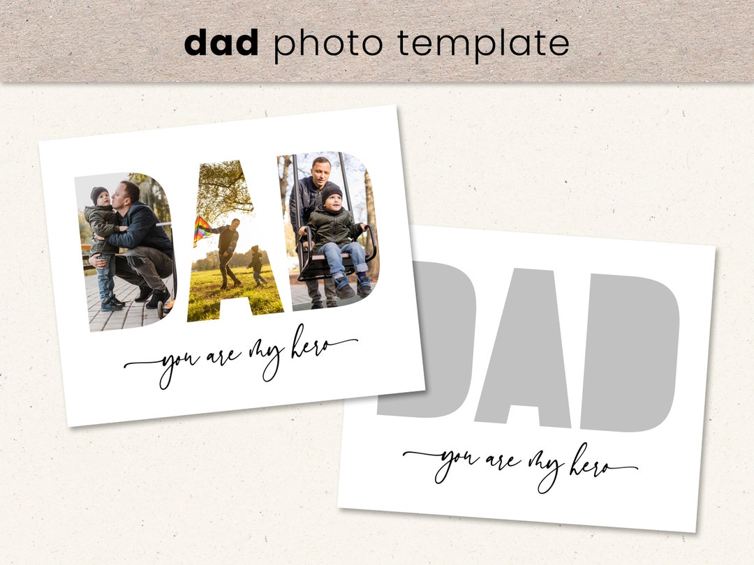Dad Photo Collage Template, Father's Day Gift From Kids, Photoshop ...