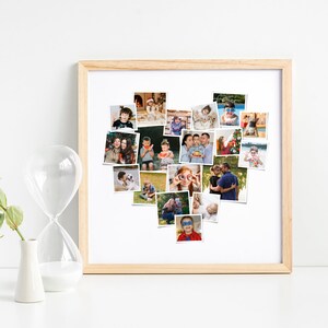 Heart Photo Collage Template, Heart Shaped Square Photo Templates ...