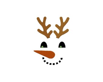 Snowman Face Embroidery Design Download 4x4 and 5x7 Hoop - Etsy