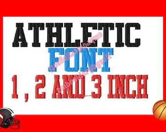 Athletic Font Embroidery Design - Etsy