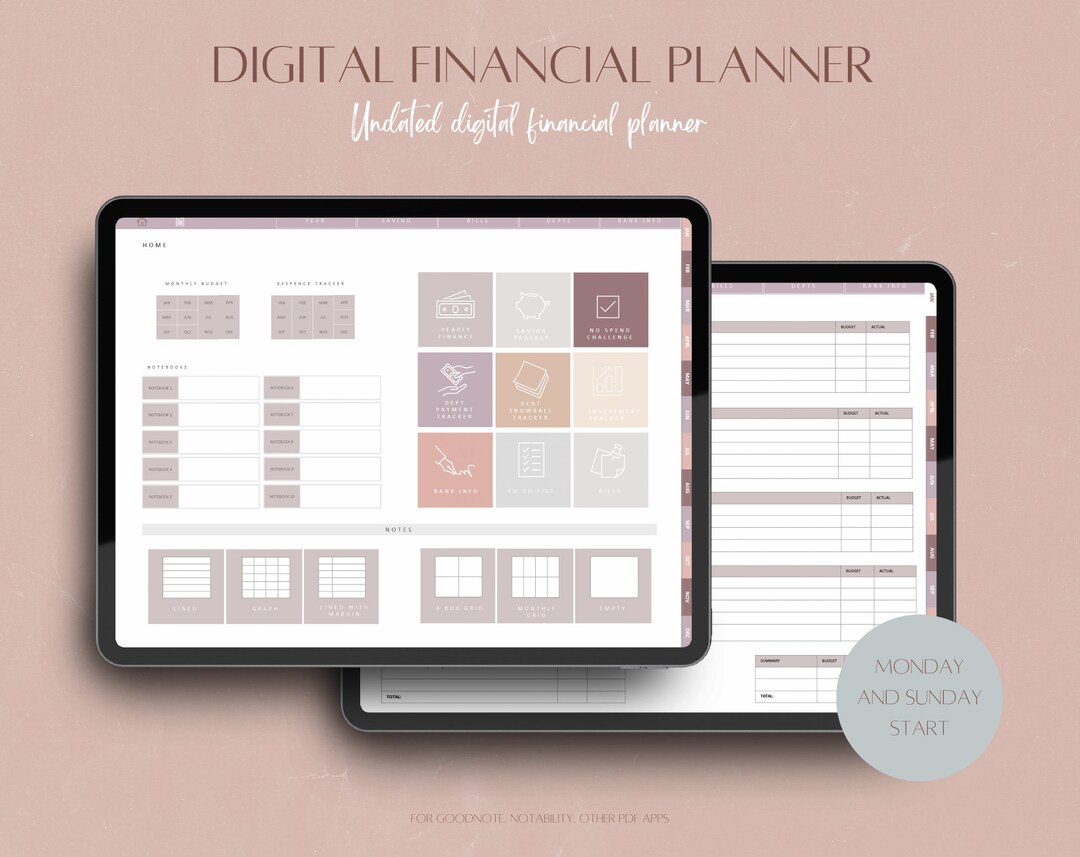 Digital Budget Planner, Digital Financial Planner, Goodnotes Planner ...