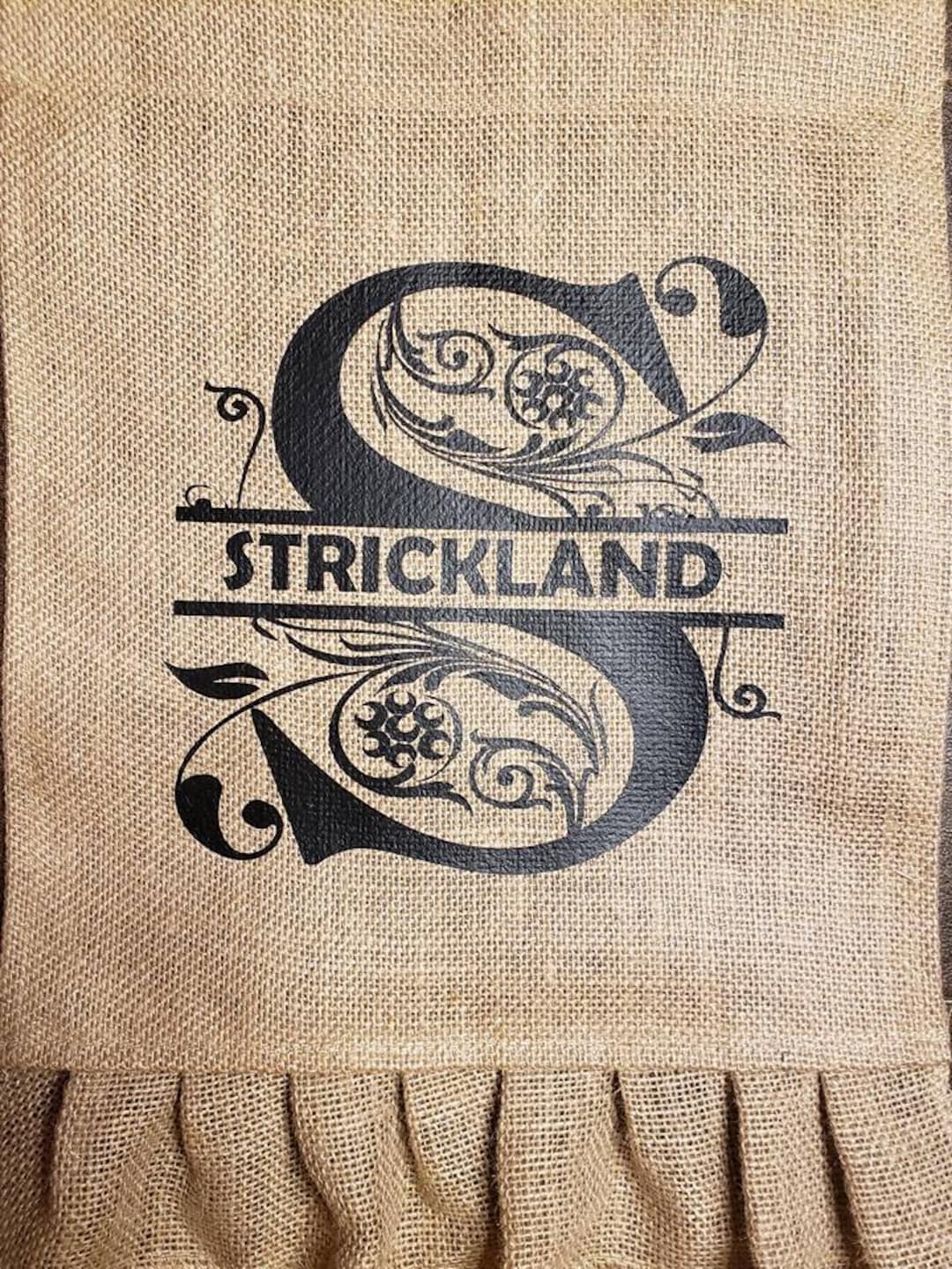 Burlap Monogram Ruffle Garden Flag - Etsy