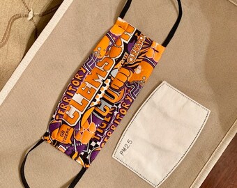 Adjustable Cloth Fabric Face Mask With Mask Filter 100% Cotton Washable ...