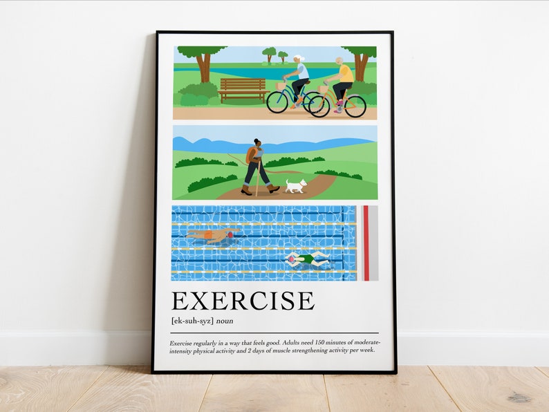 Exercise Wellbeing Health Promotion Clinic Printable Poster - Etsy