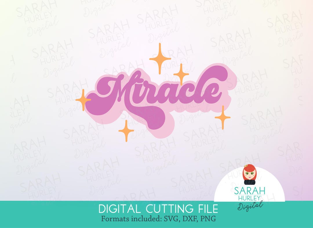 Retro Word Miracle By sarah Hurley SVG Instant Download Digital Files ...