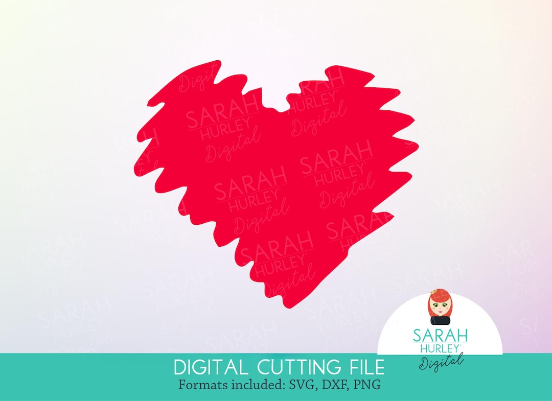 Paint Stroke Heart By sarah Hurley SVG Instant Download Digital Files ...