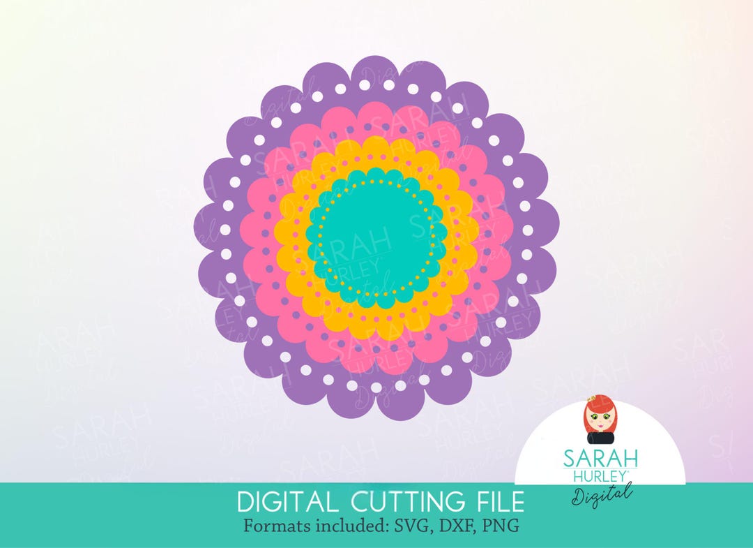 Punched Edge Nested Scallop Circles Bysarah Hurley SVG Instant Download Digital Files for ...
