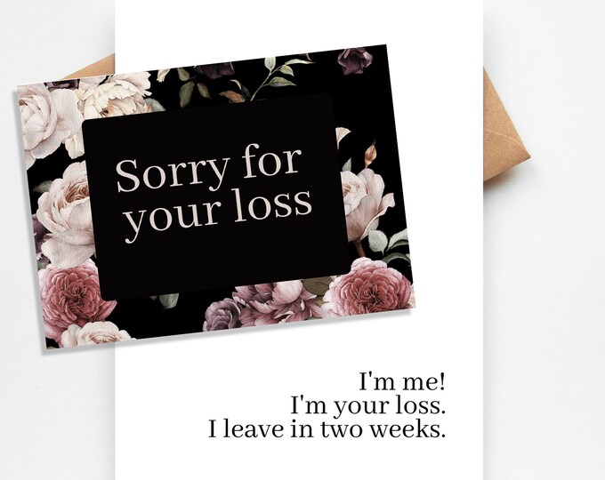 Sorry for Your Loss Resignation Card, Instant Download, Funny Job ...